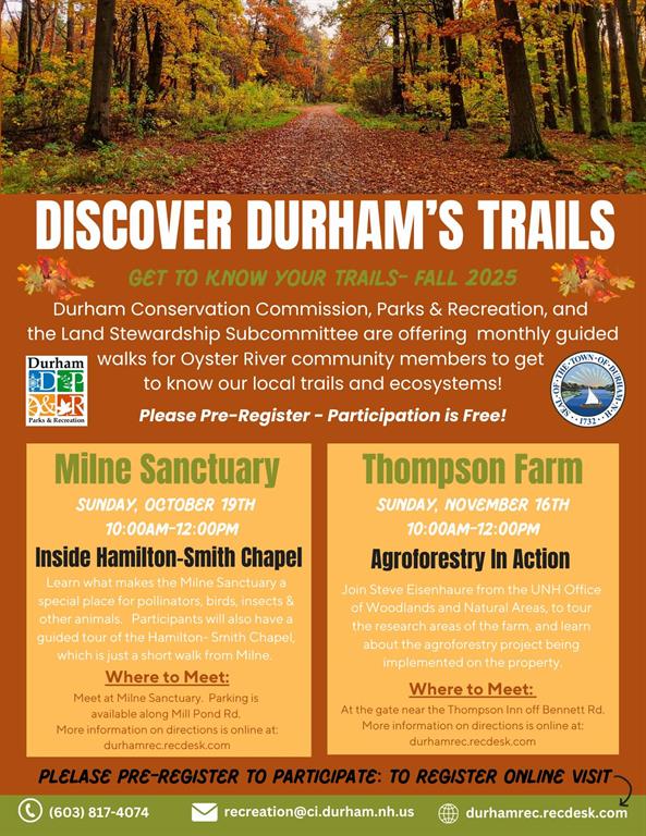 Town of Durham Parks & Recreation - Durham Parks and Recreation